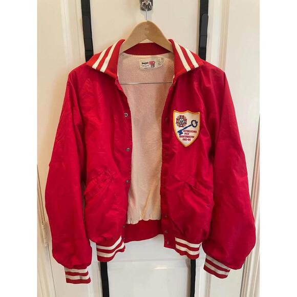 Jackets & Coats | Vintage 1983 King Louie Vfw Red Satin Jacket Made In ...